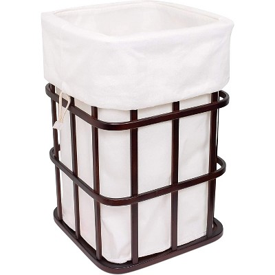 Birdrock Home Bamboo Square Laundry Hamper With Lid And Cloth Liner ...