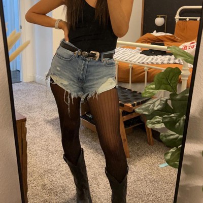 Hanes Premium Women's Pinstripe Perfect Tights - Black L : Target