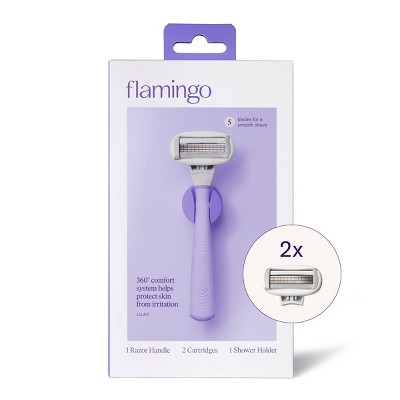 Flamingo 5-blade Women's Razor - 1 Razor Handle + 2 Razor Blade Refills ...