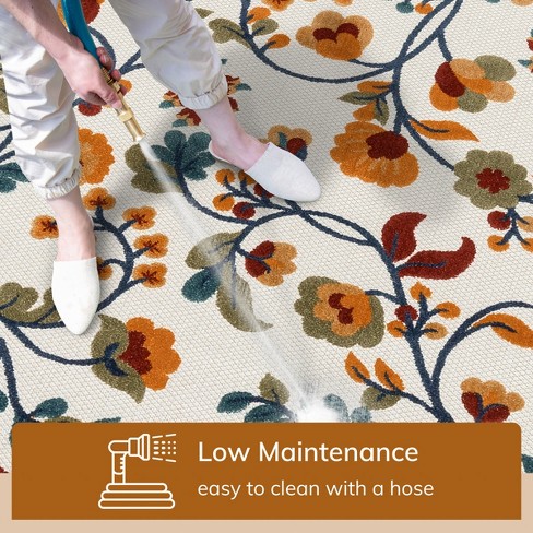 Well Woven Darla Floral Indoor Outdoor High Traffic Modern Carpet 3'11 ...