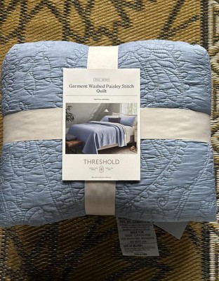 Full/queen Garment Washed Paisley Stitch Quilt Terracotta/bronze ...