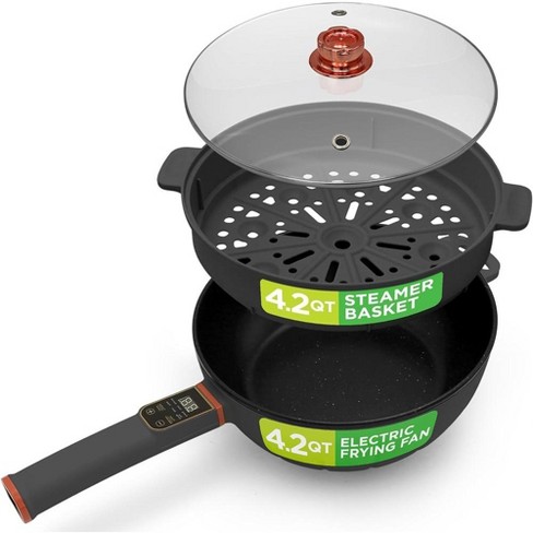 Nutrichef Multifunctional 4l Electric Frying Pan 4l Steamer Black Target