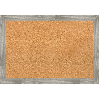 Amanti Art Natural Cork Board Framed Dove Greywash Square Bulletin ...