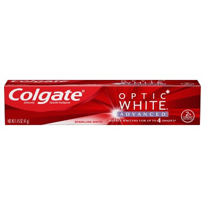 Colgate Optic White Advanced Teeth Whitening Toothpaste Sparkling White ...