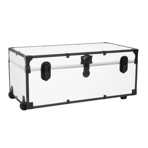 Seward Trunk 30" Paper Line Wheels Black And White: Utility Footlocker ...