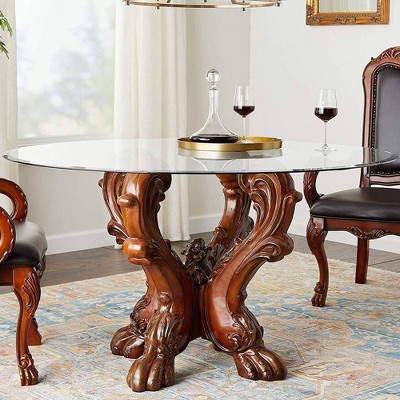 54" Dresden Dining Table Cherry Oak/clear Glass - Acme Furniture ...