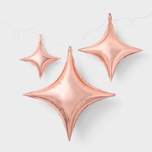 3ct Rose Gold Quadrangle Star Shaped Foil Balloons - Spritz™ : Target