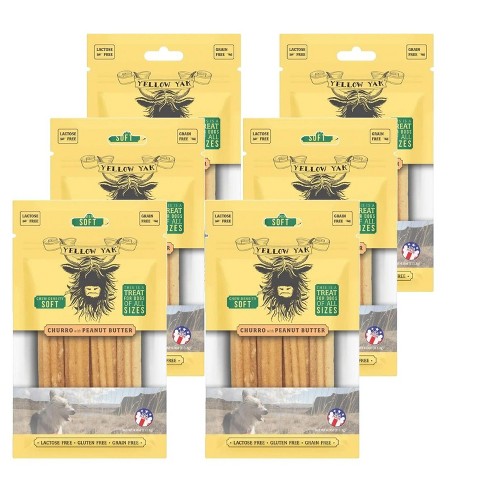 Yellow Yak Churro With Peanut Butter Soft Dog Dental Chew - Case Of 6/4 ...
