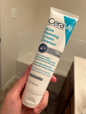 Cerave Acne Foaming Cream Face Cleanser, Acne Treatment Face Wash ...