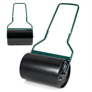 Costway Lawn Roller, 12/16 Gallon Water/Sand Filled Garden Drum Roller ...