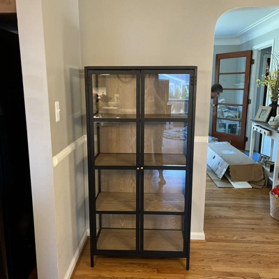 60" Crystal Cove Glass Cabinet Black - Threshold™ Designed With Studio ...