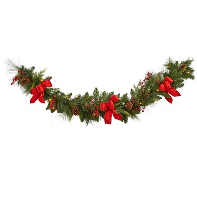 Haute Decor 9ft Pre-lit Led Classic Artificial Garland : Target