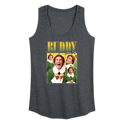 Women's Elf Christmas Buddy The Elf Graphic Racerback Tank - Heather ...
