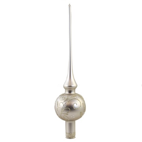 Tree Topper Finial 11.5 Inch Winter Berries Silver Finial Tree Topper ...