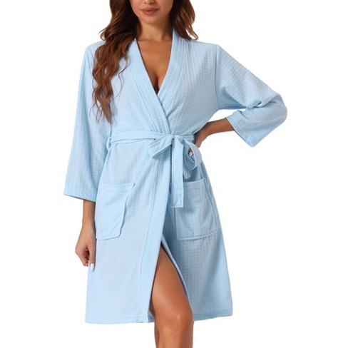 Cheibear Women's Mid-length Two Pockets Soft Spa & Bath Waffle Robes ...