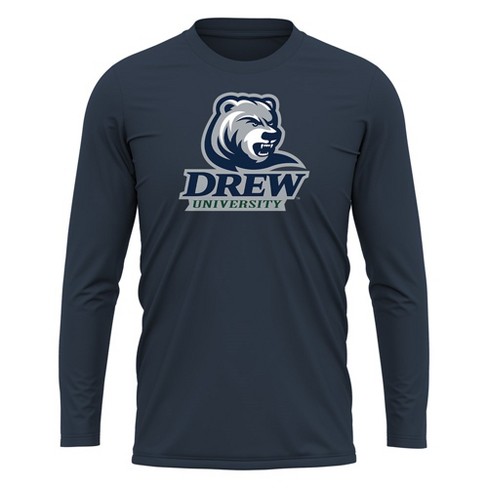 Drew University Adult Sport Long Sleeve Shirt Primary Logo, Navy, Large ...
