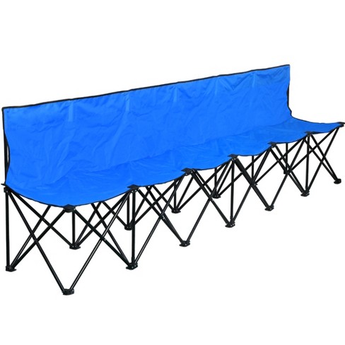 Yaheetech 6 Seats Portable Folding Bench For Sports Camping, Blue : Target