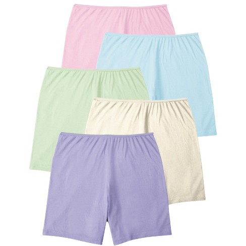 Comfort Choice Women's Plus Size Cotton Boxer 5-pack - 9, Pastel Pack ...