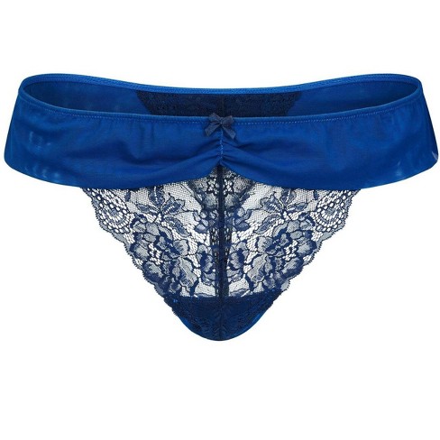 Adore Me Women's Clairabella Thong Panty 3x / Surf The Web Blue. : Target