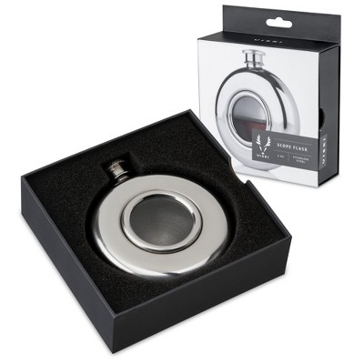 Viski Scope Flask - Round Flask With Window - Drinking Flasks For ...