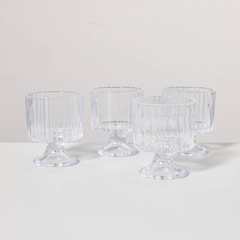 4pk 8oz Fluted Glass Parfait Cup Set Clear - Hearth & Hand™ With ...