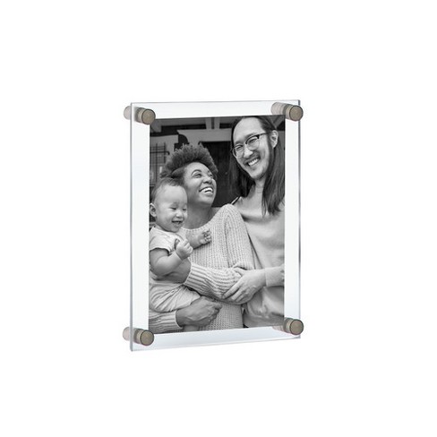 Azar Displays Floating Acrylic Wall Frame With Silver Stand Off Caps: 8 ...