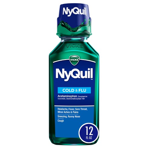 Vicks Nyquil Cold & Flu Medicine Liquid - 12 Fl Oz : Target