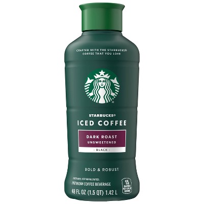 Starbucks Unsweetened Dark Roast Iced Coffee - 48 Fl Oz : Target