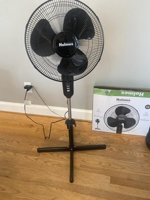 Holmes 16" Oscillating 3 Speed Manual Stand Fan Black : Target