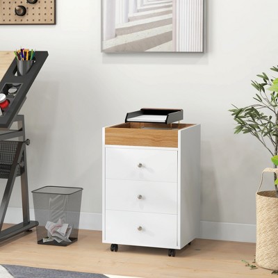 Xiyuyeu 3-drawer File Cabinet With Wheels Mobile Filing Under Desk ...