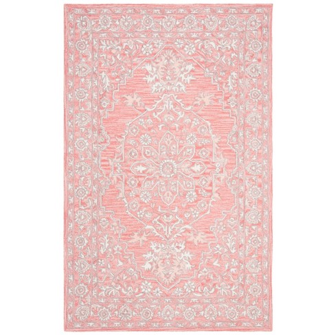 Micro-loop Mlp504 Hand Tufted Area Rug - Pink/ivory - 5'x8' - Safavieh ...
