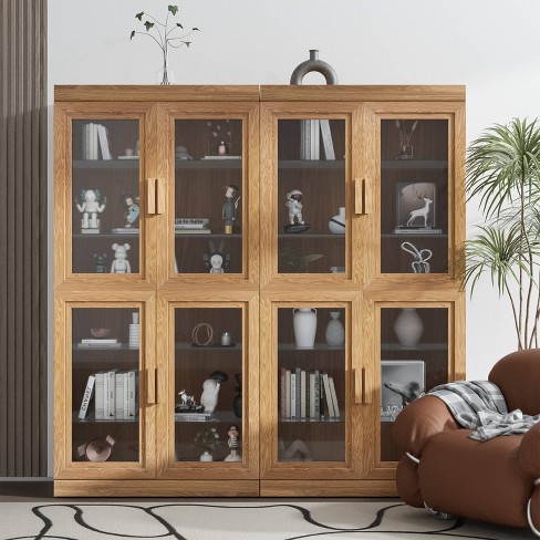 Dovelina Wood Decorative Storage Cabinets With Doors And Adjustable ...