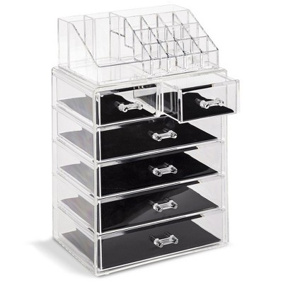 Sorbus Large Clear Makeup Organizer Case - 3 Piece Set : Target