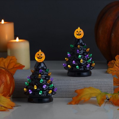 Mr. Halloween Nostalgic Ceramic LED Halloween Tree - Black - 5.4" - Set ...