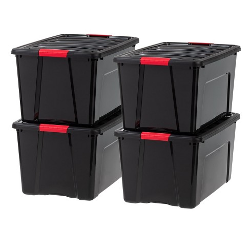 Iris Usa 4 Pack 72 Qt Stackable Plastic Storage Bins With Lids, Bpa ...