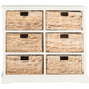 Keenan 6 Wicker Basket Storage Chest - Vintage White - Safavieh. : Target