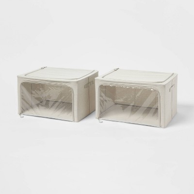 Large Set Of 2 Zipper Fabric Storage Cubes Gray - Brightroom™ : Target