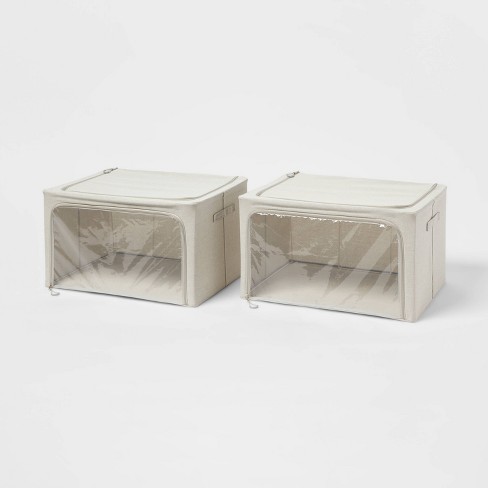 Large Set Of 2 Zipper Fabric Storage Cubes Gray - Brightroom™ : Target
