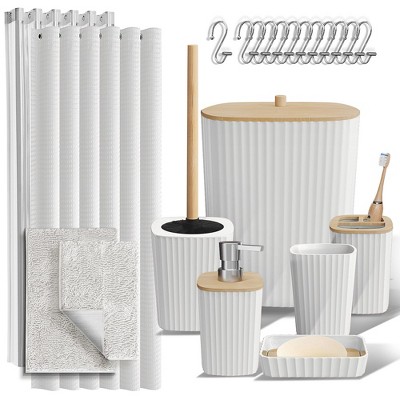 Nestl Bathroom Accessories Set - 22pc White Bathroom Set With Shower ...