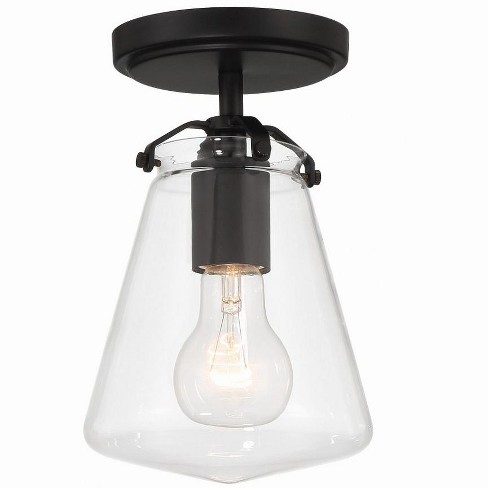 Crystorama Lighting Voss 1 - Light Semi-flush Mount In Matte Black : Target