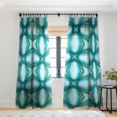 Sewzinski Modern Lines Cool Tones 84" X 50" Single Panel Sheer Window ...