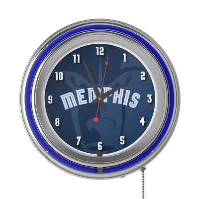 Memphis Grizzlies Fade Retro Neon Wall Clock : Target