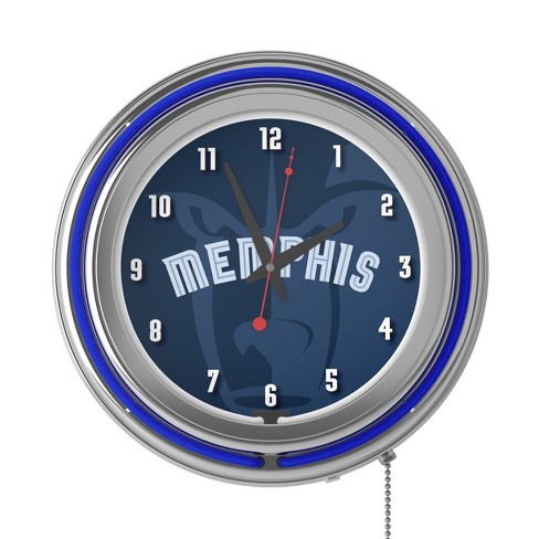 Memphis Grizzlies Fade Retro Neon Wall Clock : Target