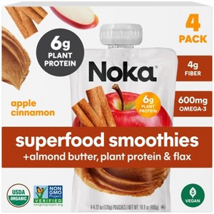 NOKA Apple Cinnamon Superfood Smoothie + Almond Butter - 16.9oz : Target