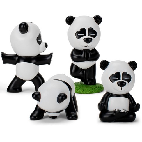 Class Collections Black And White Yoga Pandas 4 Inch Resin Stone ...