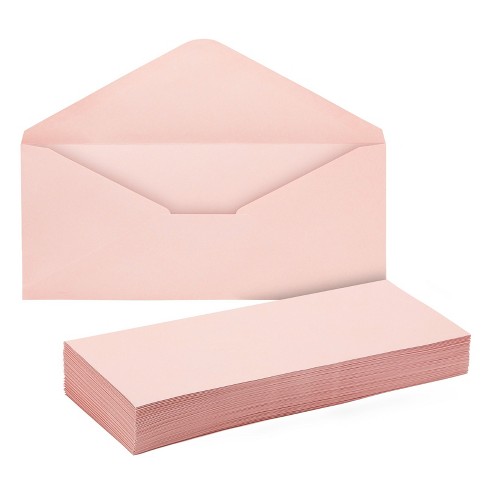 Juvale 96-pack #10 Blush Pink Envelopes With Gummed Seal And V-flap For ...