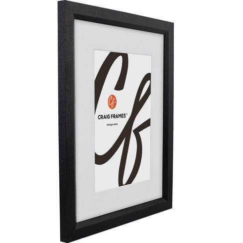 Craig Frames Solid Black Picture Frame, Matted : Target