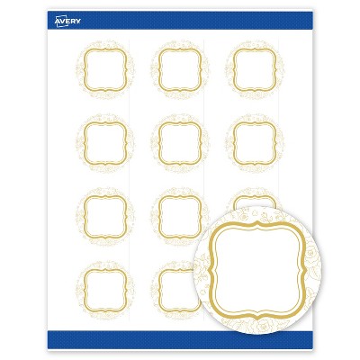 Avery® Matte 2" Diameter Labels, Metallic Gold Flourish, 240ct : Target