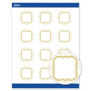 Avery® Matte 2" Diameter Labels, Metallic Gold Flourish, 240ct : Target