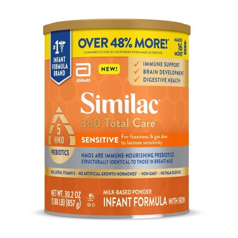 Similac 360 Total Care Sensitive Non-gmo Infant Formula Powder - 30.2oz ...